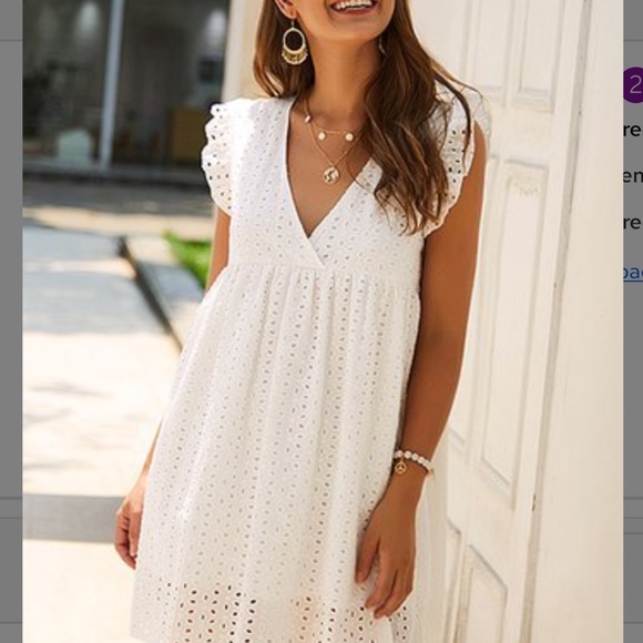 Dresses | Cute White Eyelet Mini Dress | Poshmark